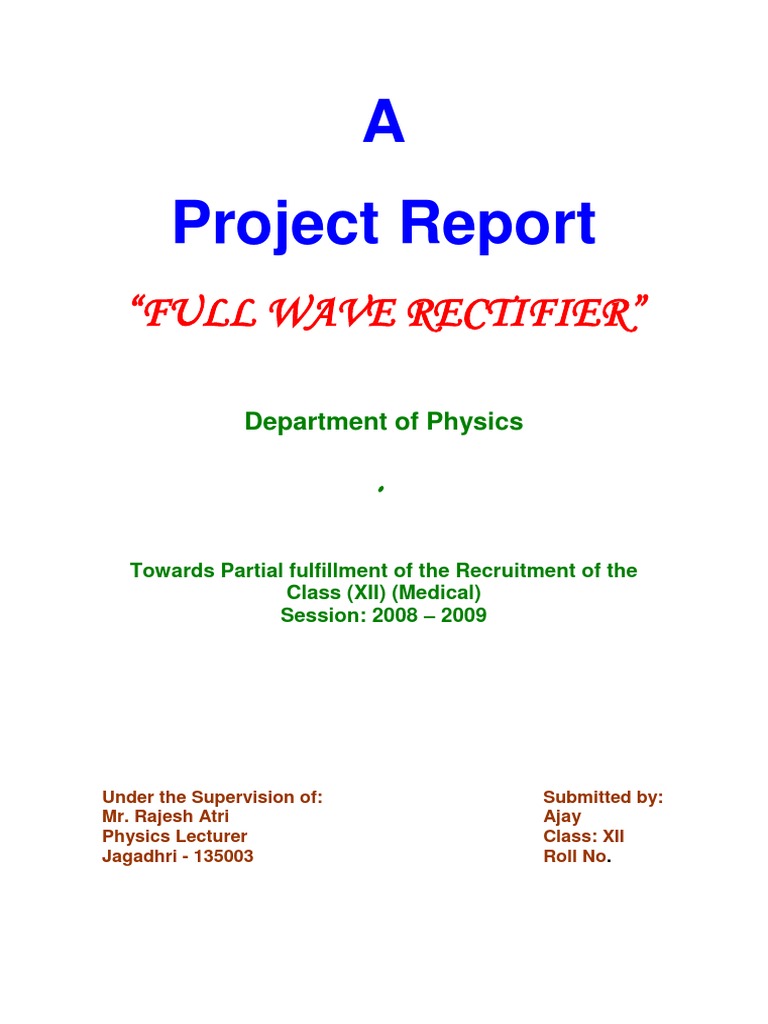 Full Wave Rectifier Physics | PDF | P–N Junction | Semiconductors