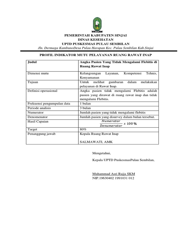 Profil Indikator Mutu Ukp | PDF | Pengembangan Diri