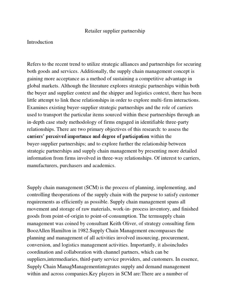 Strategic Retailer-Supplier Partnerships: Benefits, Types, and Key ...