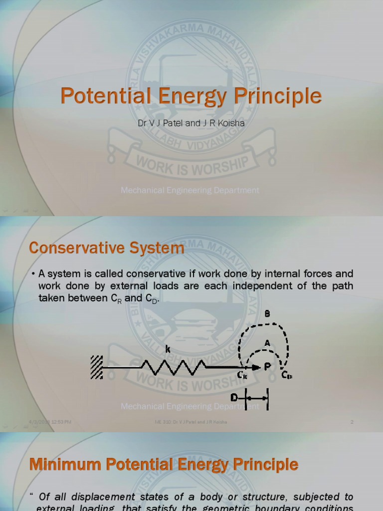 Lecture Note 10. Potential Energy Principle | PDF | Potential Energy ...