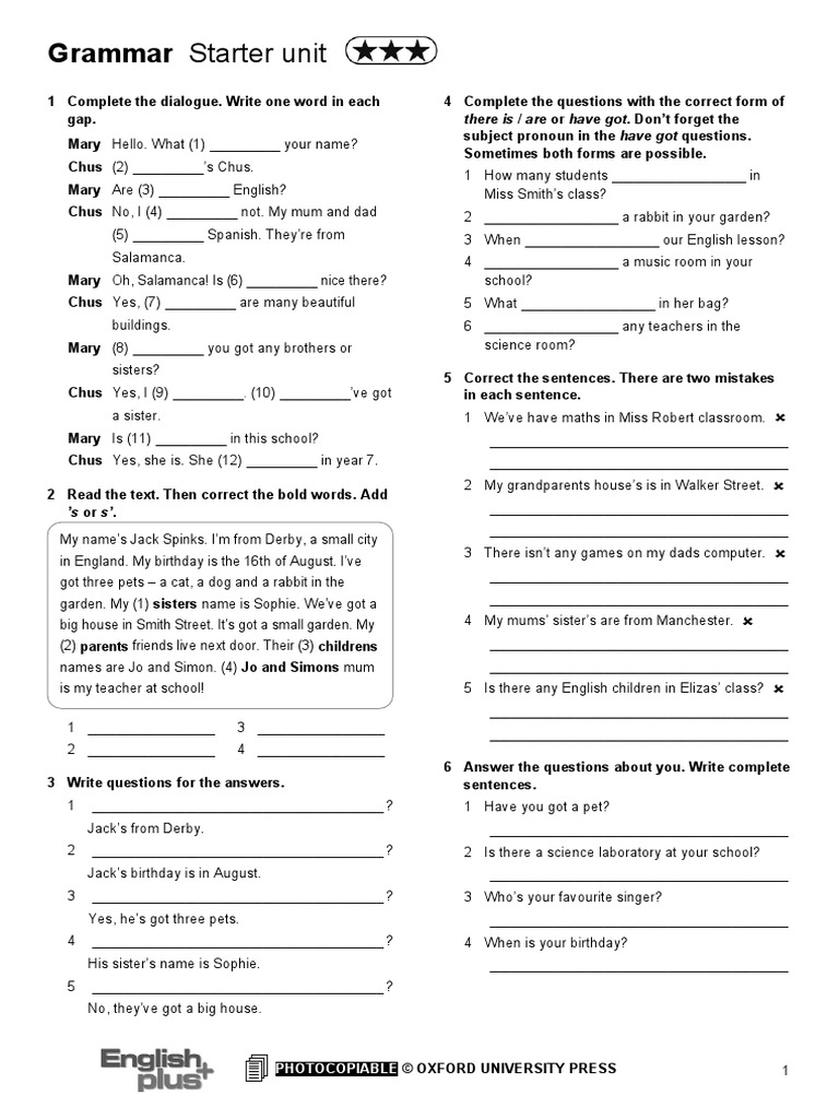 Grammar Vocabulary 3star Starter PDF | PDF