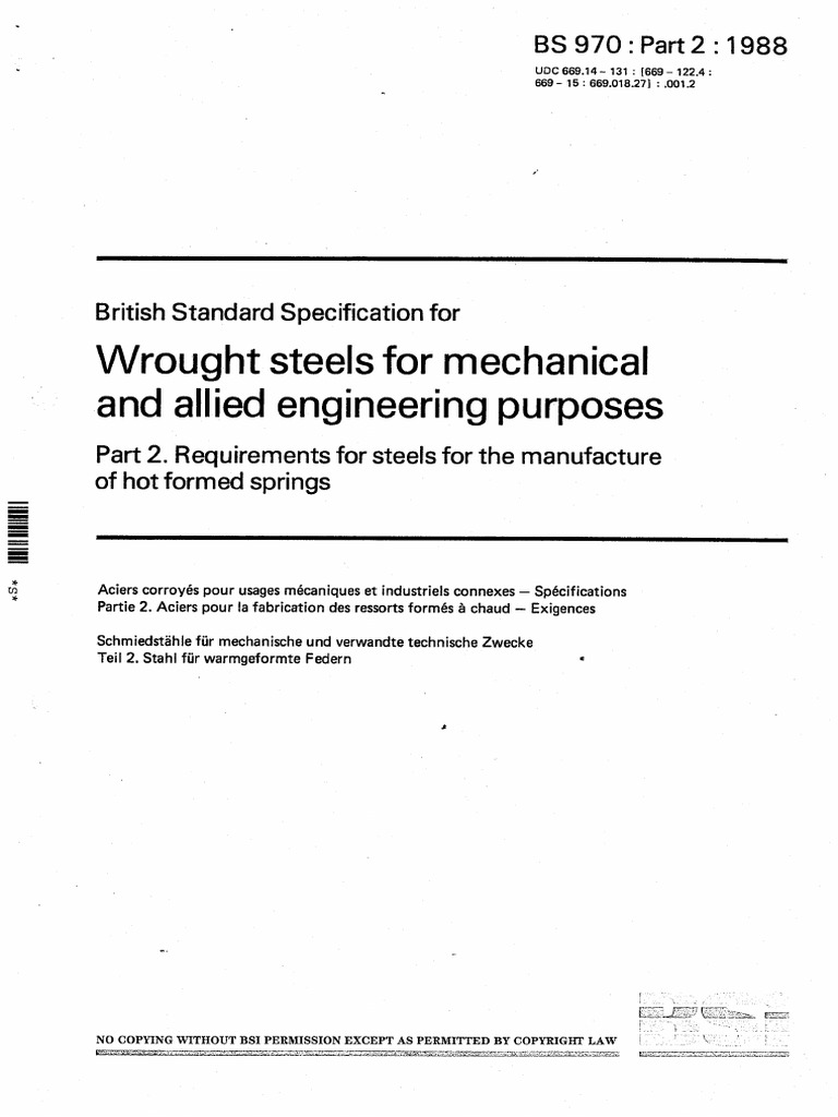 BS 970 Part 2 1988 | PDF