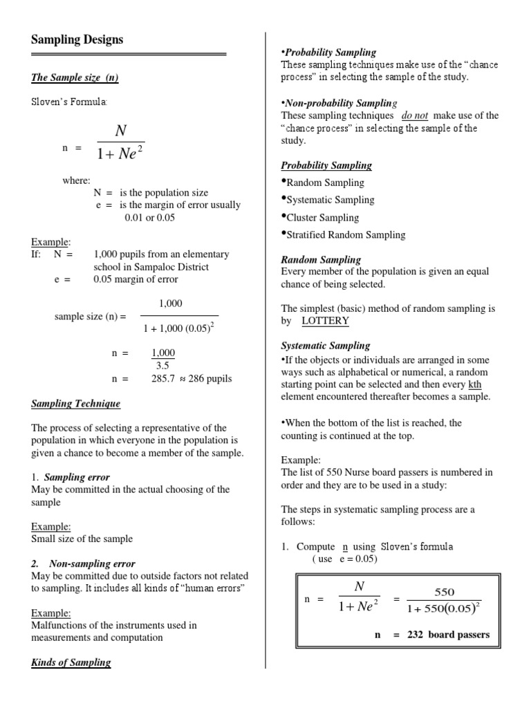 Sampling Methods - Statistics | PDF | Sampling (Statistics) | Sample Size Determination