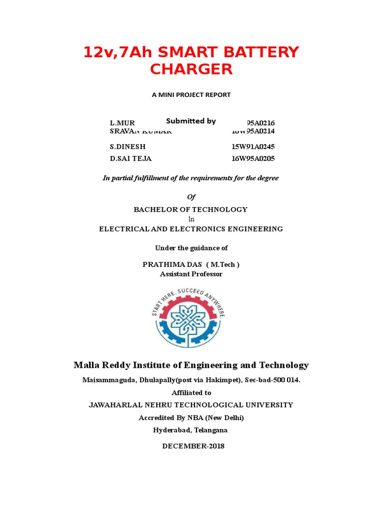 Project | PDF | Battery Charger | Electricity