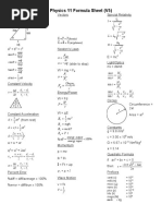 Holt Physics Downloaded Equation Sheet | PDF | Natural Philosophy ...