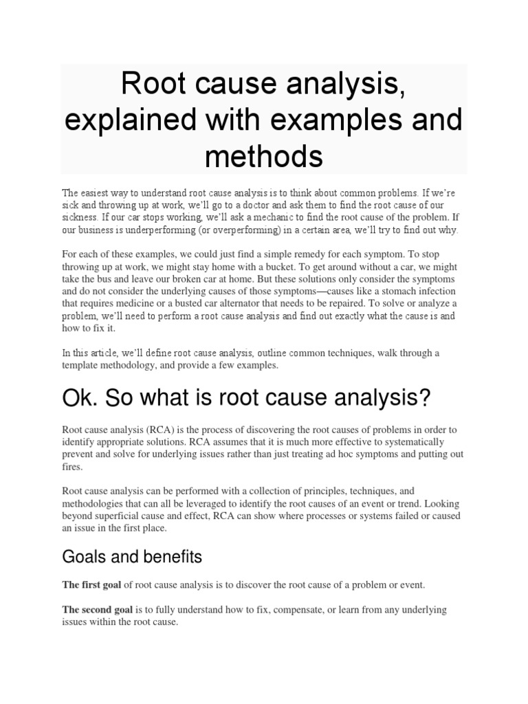 Root Cause Analysis | PDF | Causality | Business Process