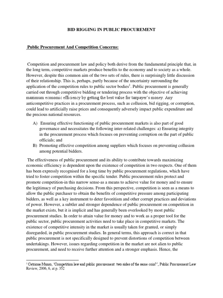 Bid Rigging in Public Procurement | PDF | Procurement | Competition