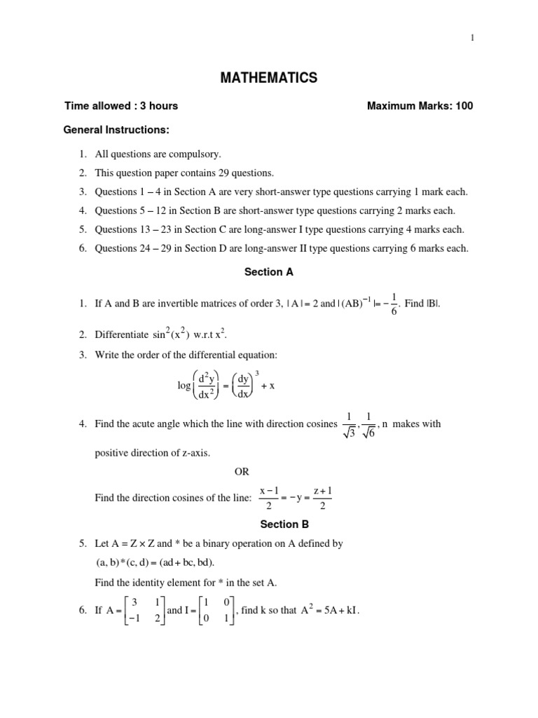 XII Mathematics SQP 2018-19 | PDF | Function (Mathematics) | Plane (Geometry)