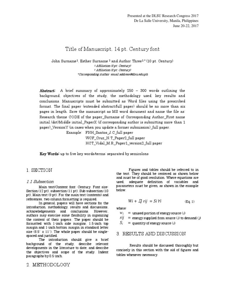 Full Paper Format Research Congress | PDF | Nature