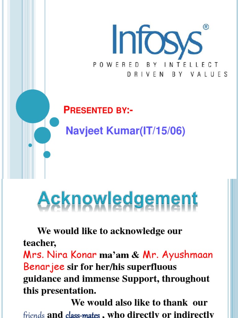 Infosys Overview: Vision, Services, Achievements | PDF | Economies ...