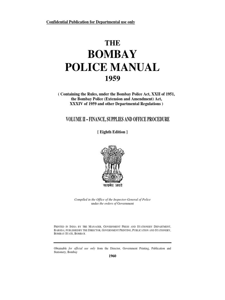 Bombay Police Manual Volume II | PDF | Cartridge (Firearms) | Rifle