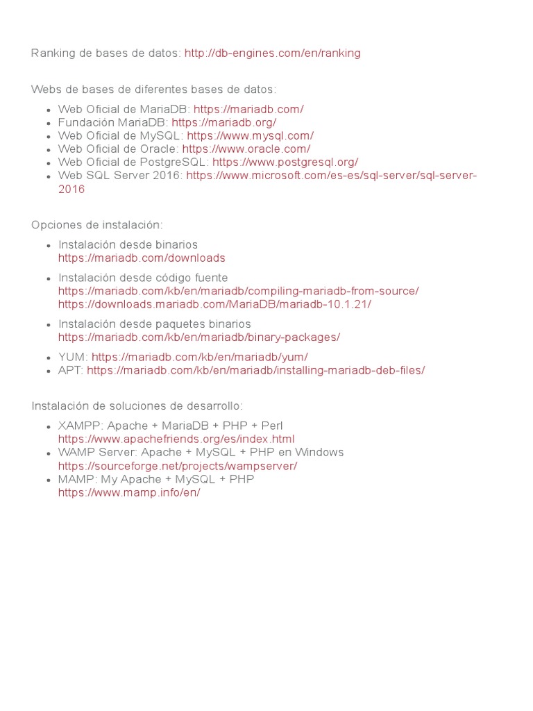 Instalación de MariaDB - Curso de SQL Desde Cero | PDF