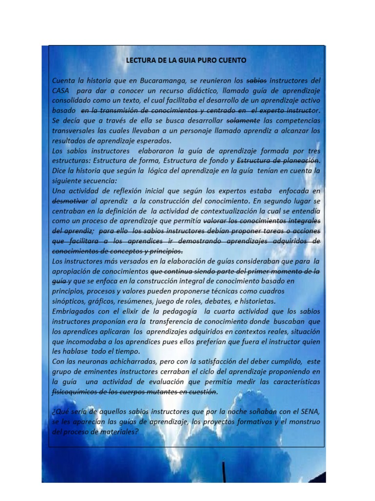 Lectura de La Guia Puro Cuento Instructores | PDF | Lectura (proceso ...