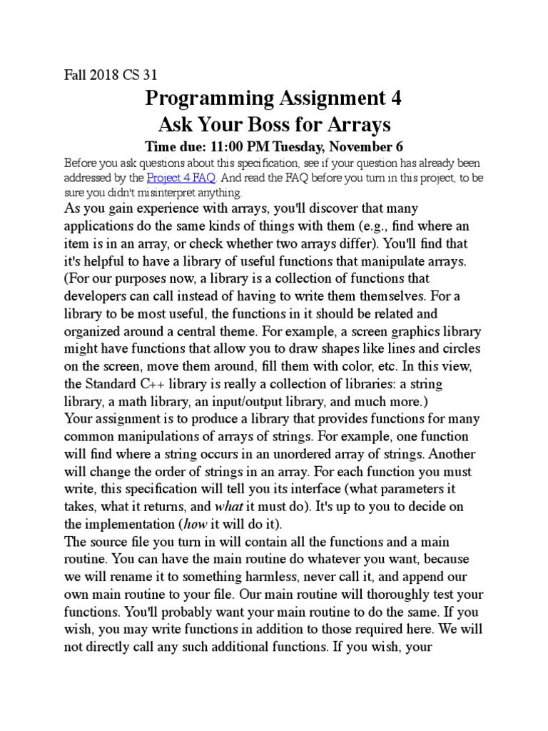 Project 4 Ucla Cs 31 | PDF | Subroutine | Array Data Structure