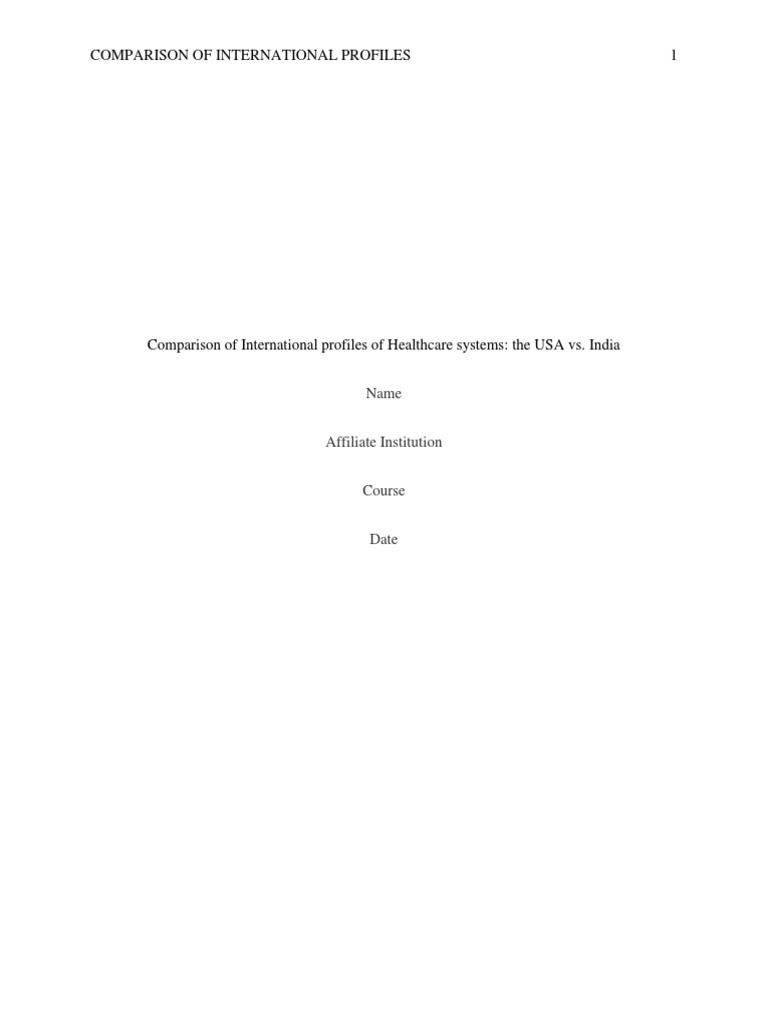 A Comparison of International Profiles of Healthcare Systems | PDF ...