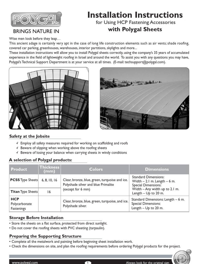 Instalacion Policarbonato | PDF | Screw | Building Materials