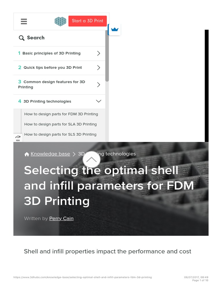 Selecting The Optimal Shell and Infill Parameters For FDM 3D Printing ...