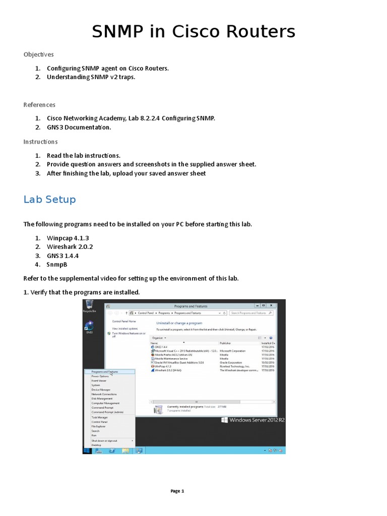 Lab 1 SNMP-Wireshark Basics | PDF | Screenshot | Router (Computing)