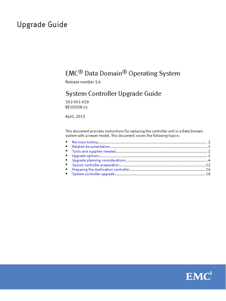 302-001-639 Rev 01 EMC Data Domain System Controller Upgrade Guide 5.6 ...