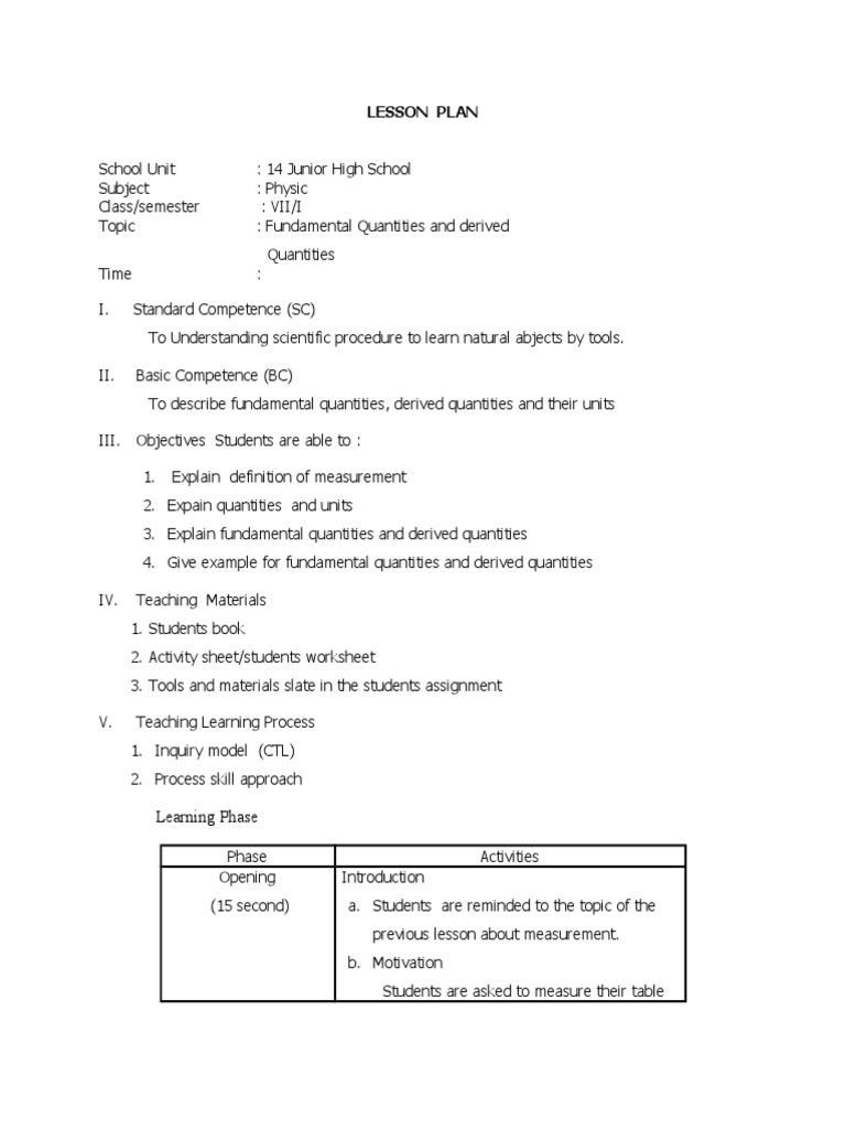 Lesson Plan Expansion | PDF | Kilogram | Quantity