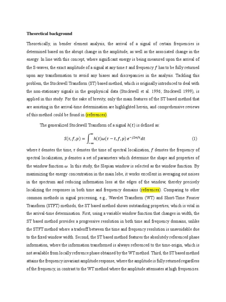 Stockwell Transform | PDF | Spectral Density | Fast Fourier Transform