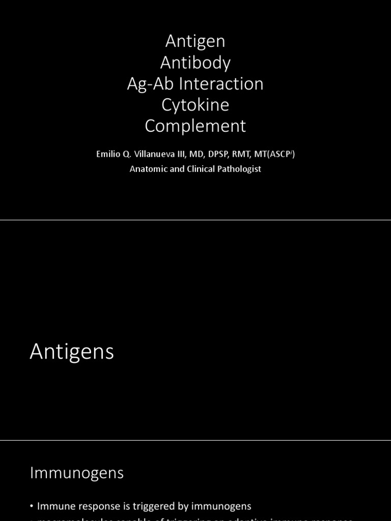 02 Antibody, Ag-Ab Interaction, Cytokines, Complement | PDF ...