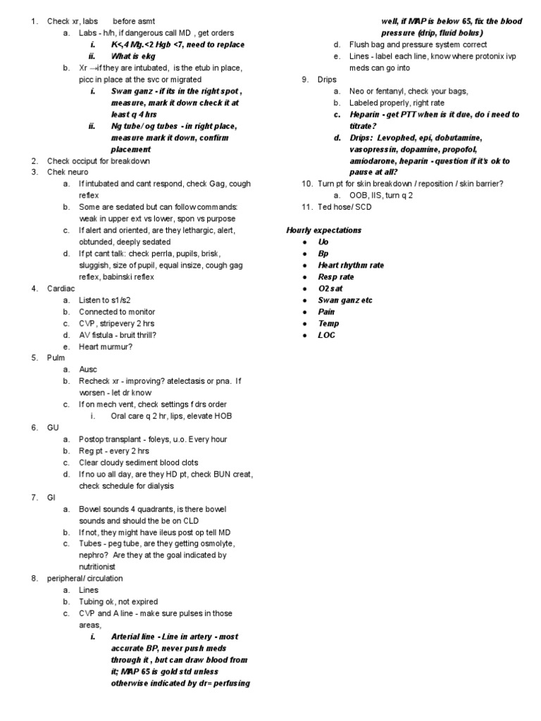 Icu Head To Toe Assessment | PDF | Heart | Respiratory System