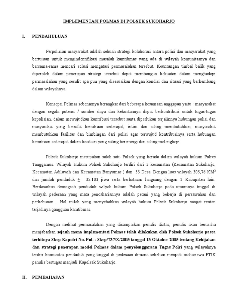 Implementasi Polmas Polsek | PDF