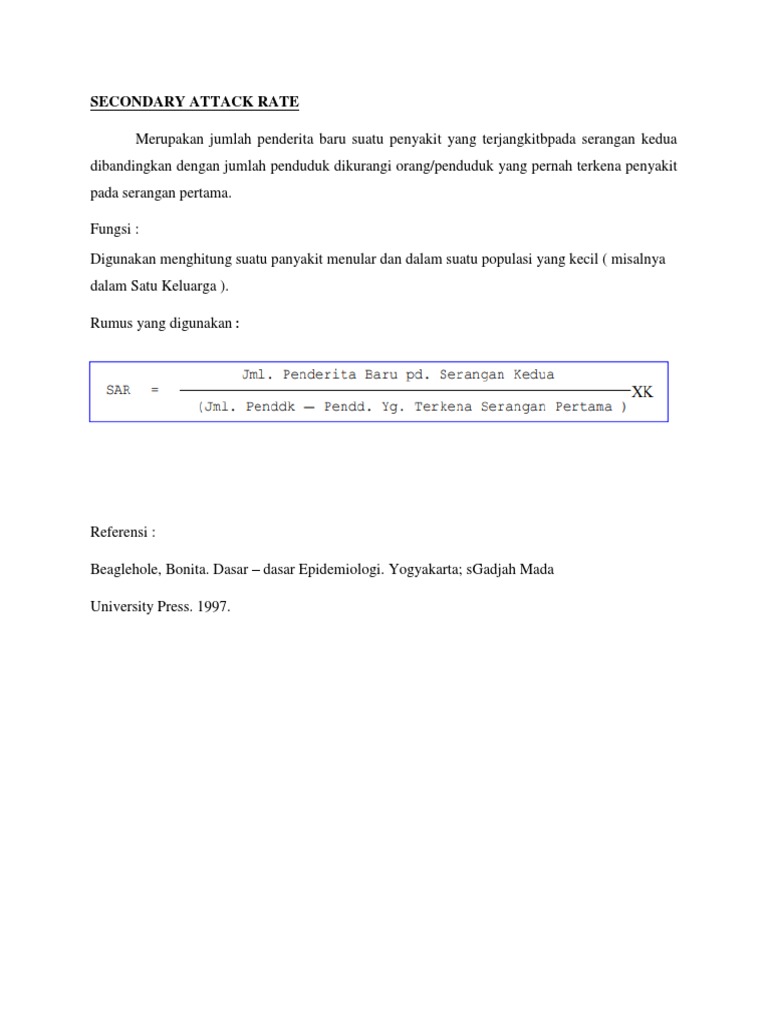 D Secondary Attack Rate | PDF