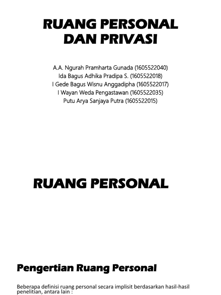 Ruang Personal Dan Privasi | PDF