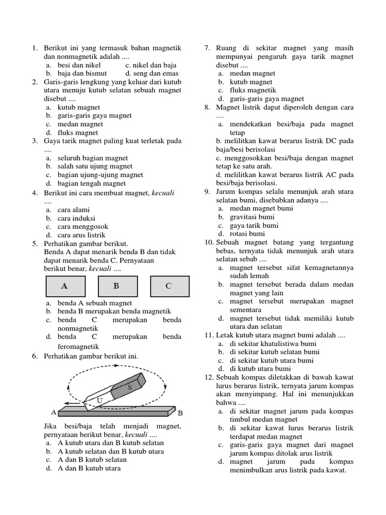 Soal Latihan Kemagnetan Kelas 9 | PDF