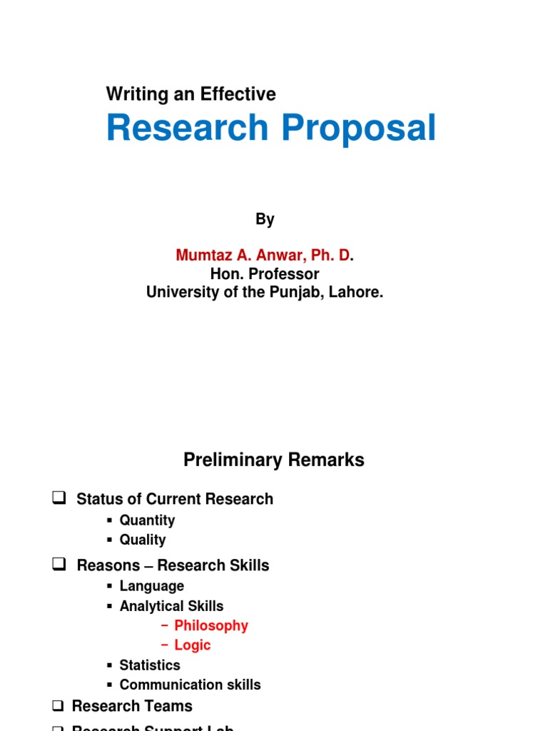 Writing An Effective Research Proposal | PDF | Research Design | Science