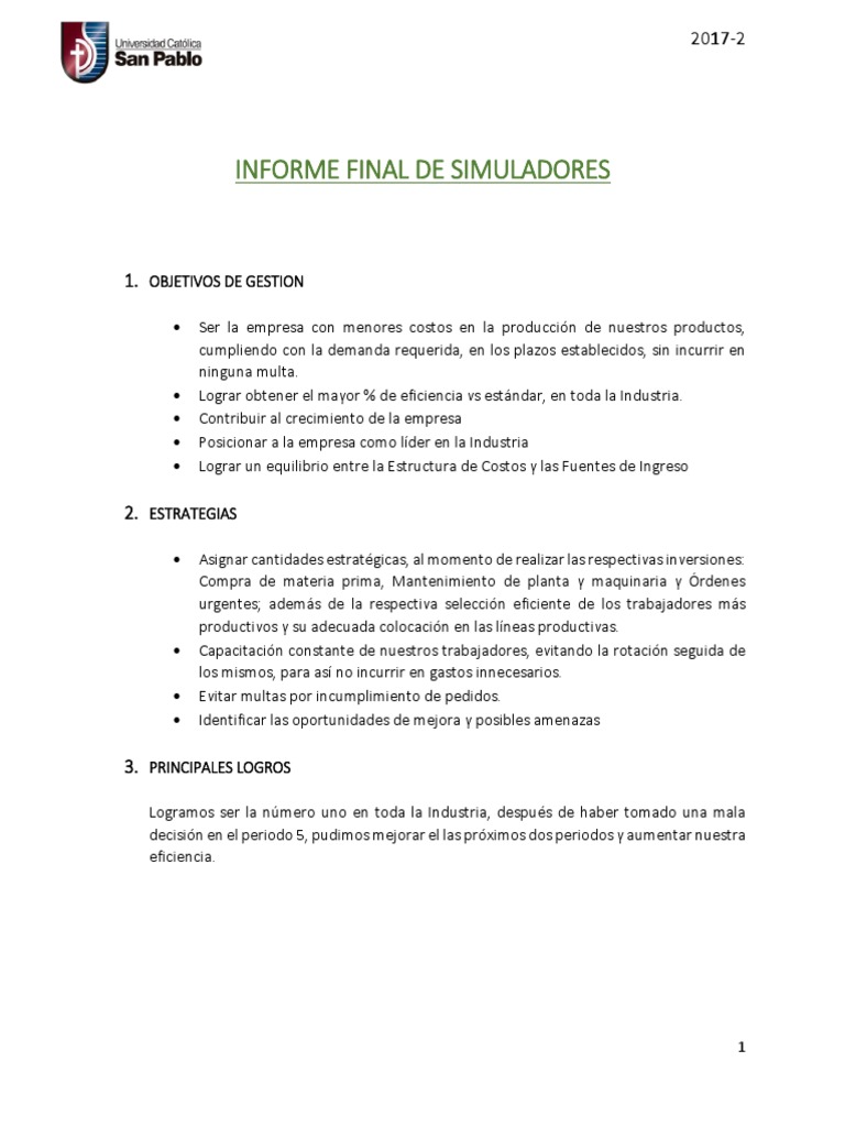 Informe Final Simpro | PDF | Inventario | Toma de decisiones