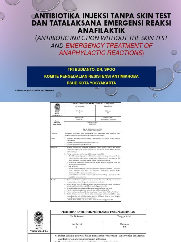 Antibiotik Tanpa Skin Test (DR Tri Budianto, SpOG) | PDF