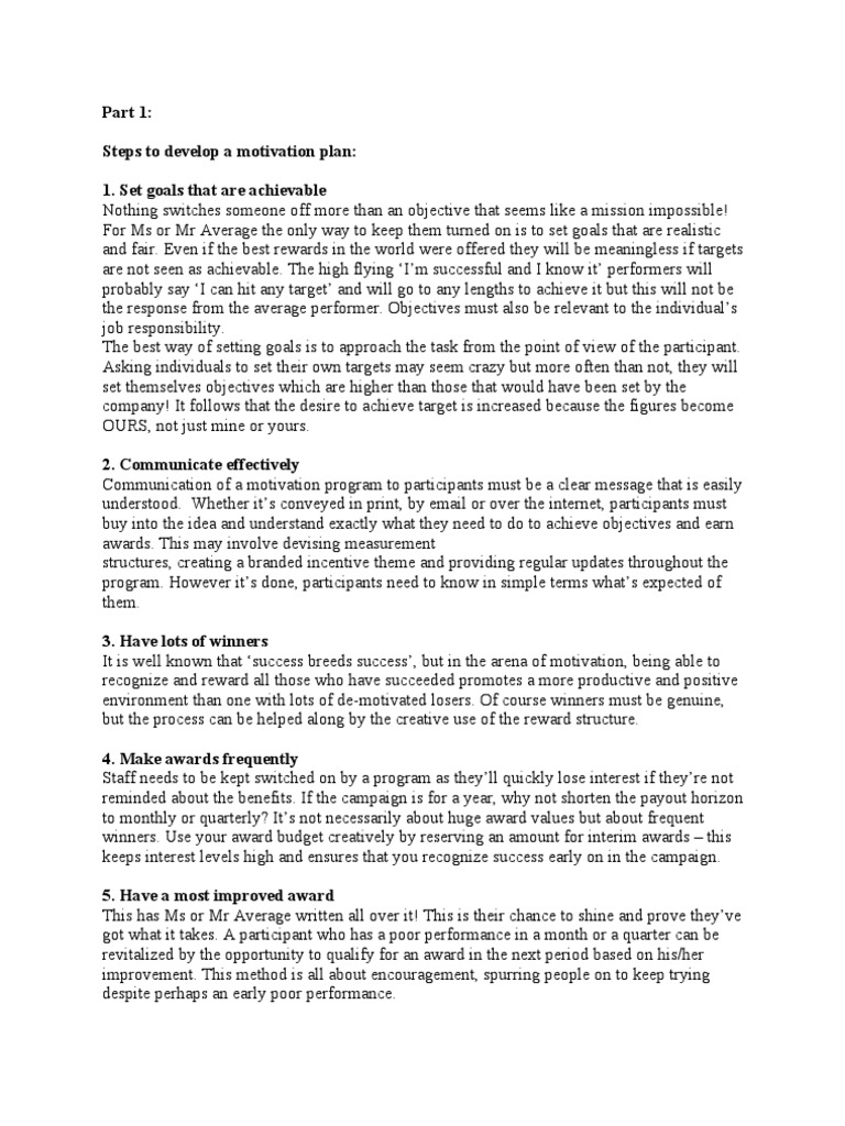 Effective Motivation Plan Strategies | PDF | Group Cohesiveness ...