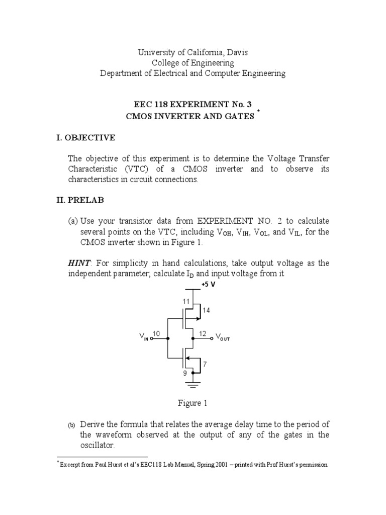 CMOS Inverter VTC Experiment Guide | PDF | Cmos | Capacitor