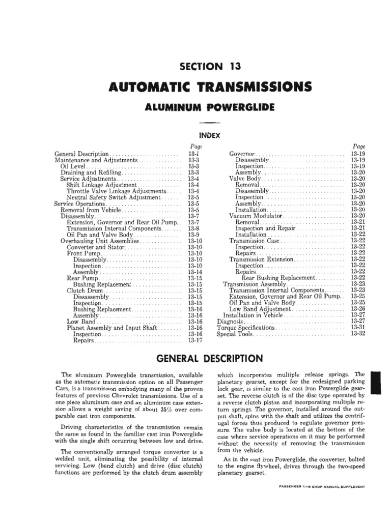 1963 Powerglide Aluminum PDF | PDF