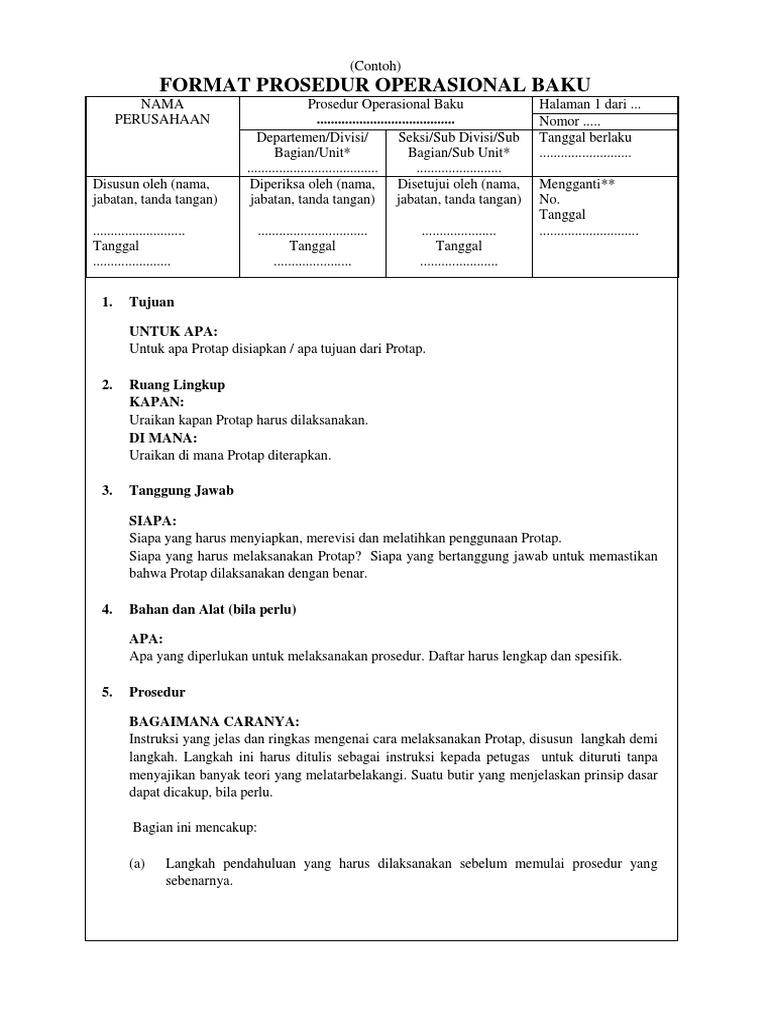 Format Prosedur Tetap | PDF