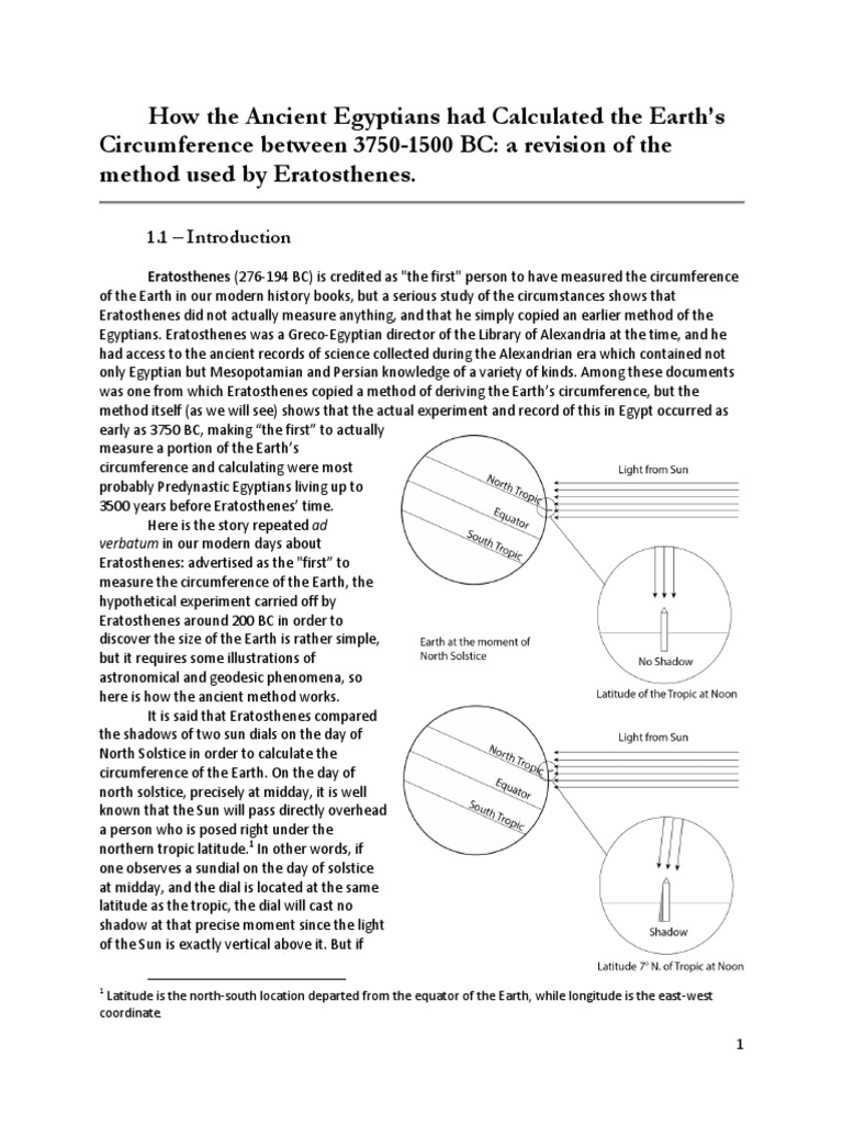 Ancient Egyptian Earth Measurement | PDF | Latitude | Ancient Egypt