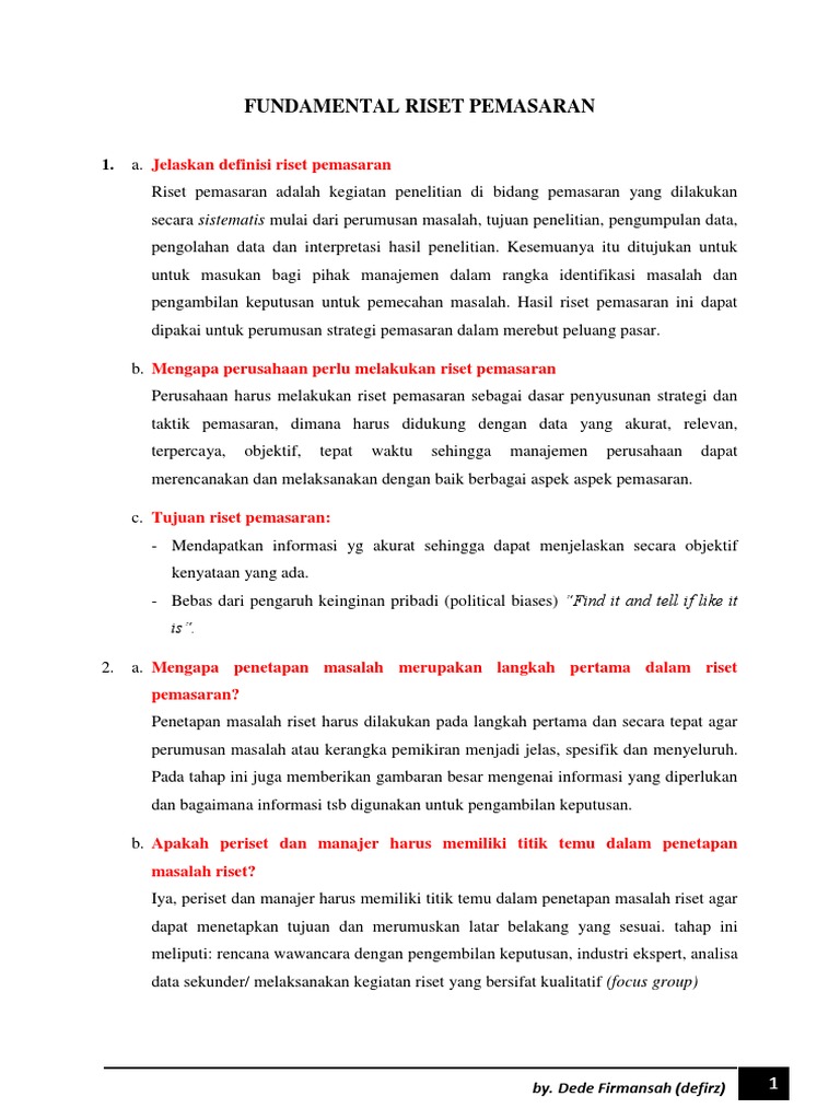 Modul Riset Pemasaran | PDF