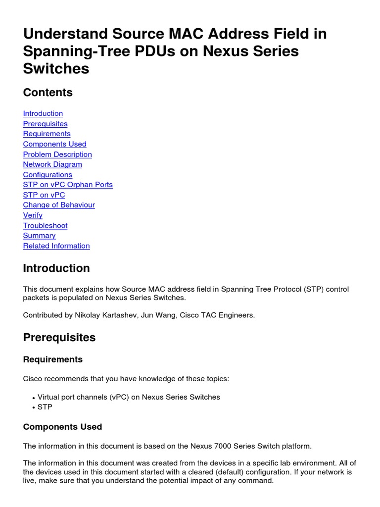 Use of Source MAC Address Field in Spann | PDF | Network Switch ...