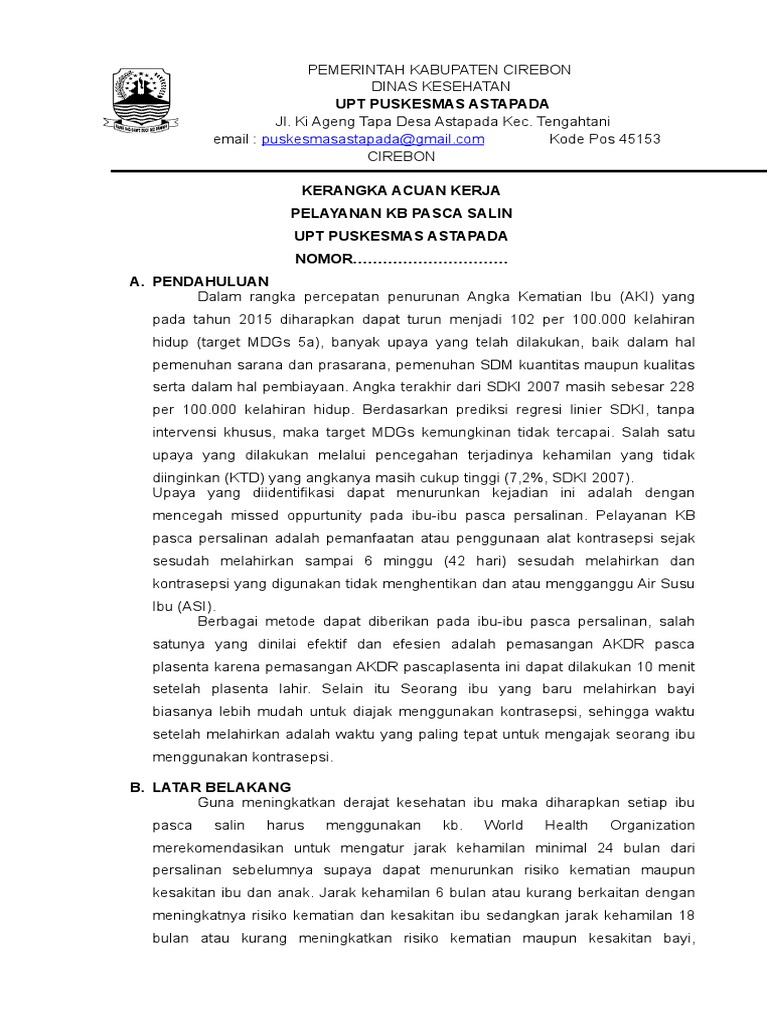 Kak KB Pasca Salin | PDF