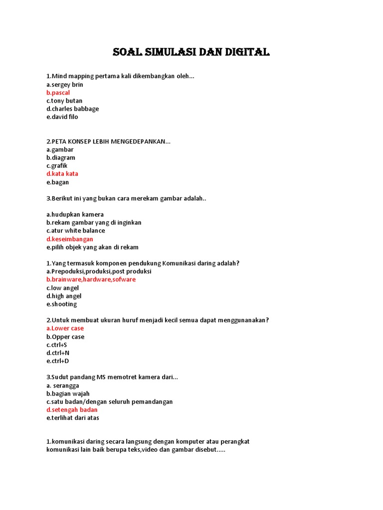 Soal Simdig SMK | PDF | Komputer