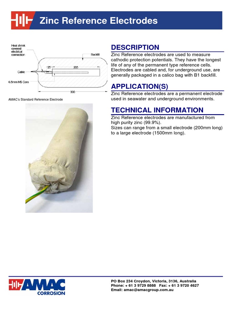 Zinc Reference Electrodes Guide | PDF