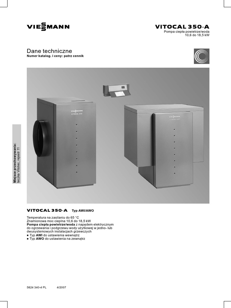 VIESMANN. Dane Techniczne Numer Katalog. I Ceny - Patrz Cennik VITOCAL ...