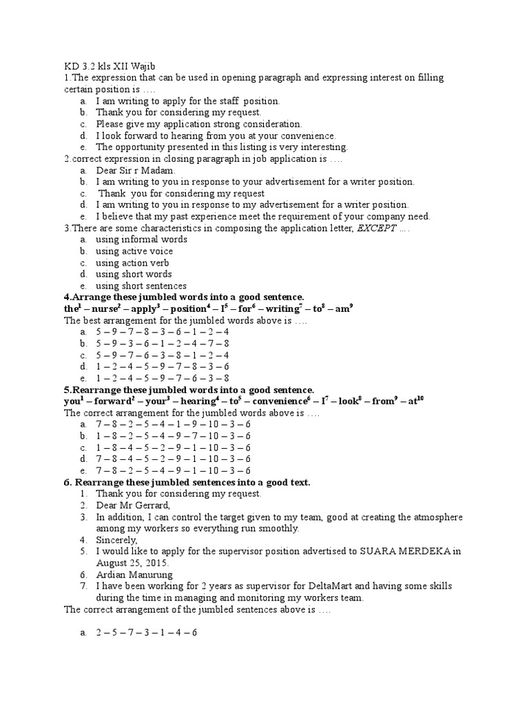 Test Application Letter Siap Print | PDF | Communication