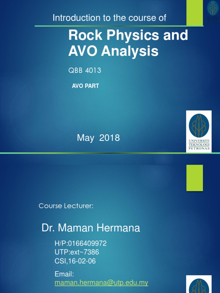 RP and AVO Analysis | PDF | Reflection Seismology | Porosity