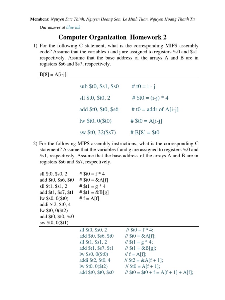 Computer Organization Homework 2: Our Answer at | PDF | Computer Hardware | Integrated Circuit