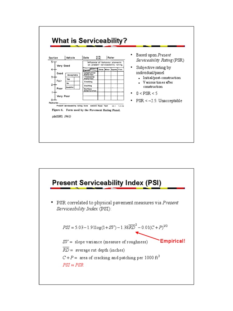 Present Serviceability Index Explained | PDF