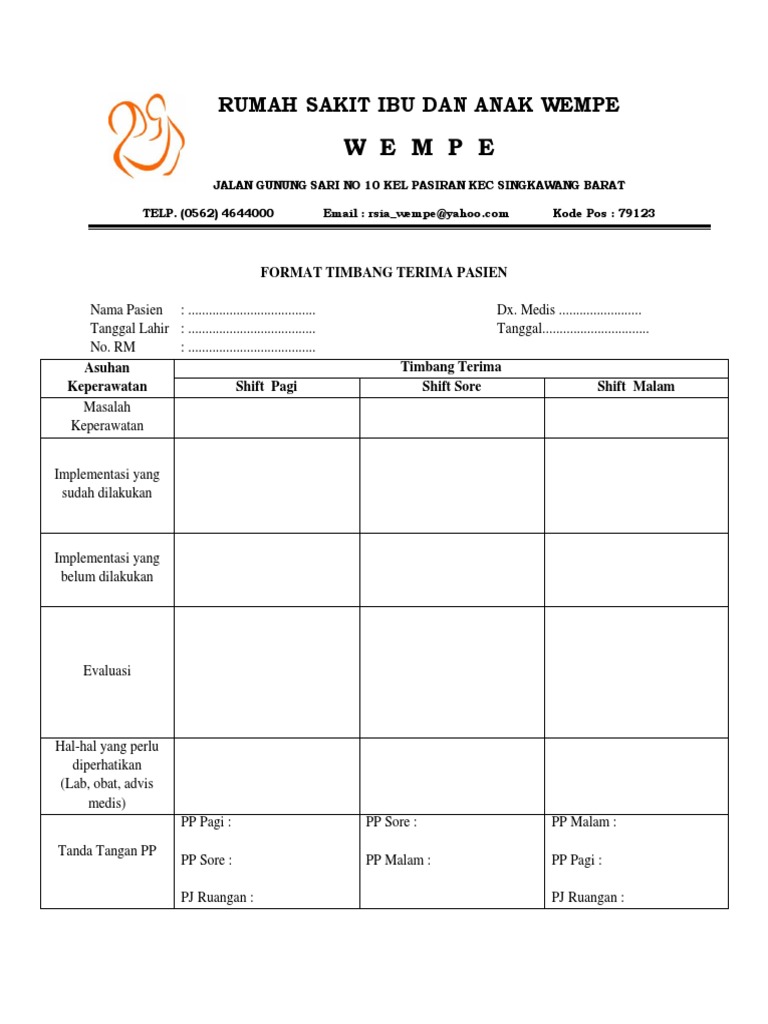 Format Handover | PDF